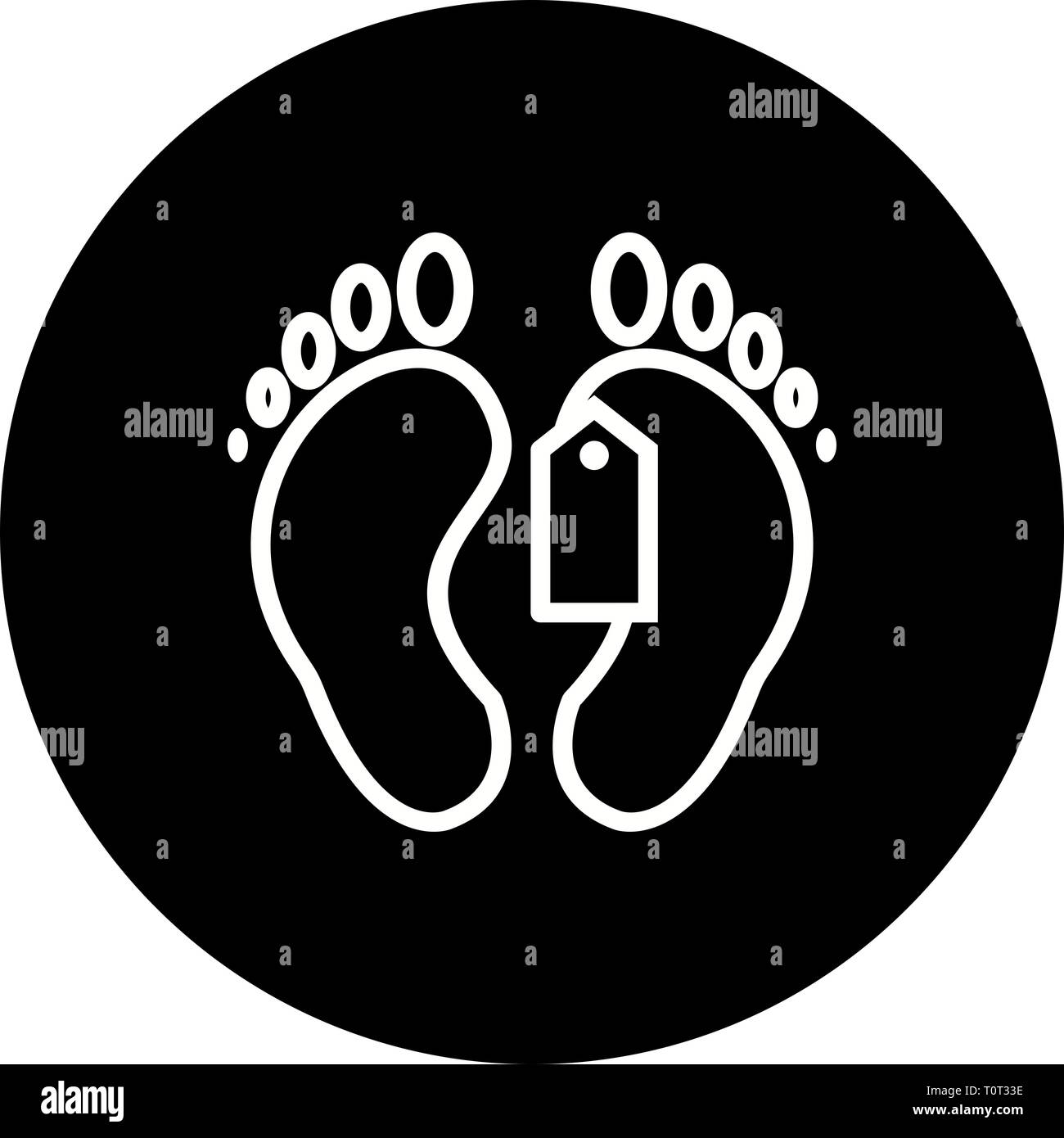 Illustration Toe Tag Icon Stock Photo - Alamy