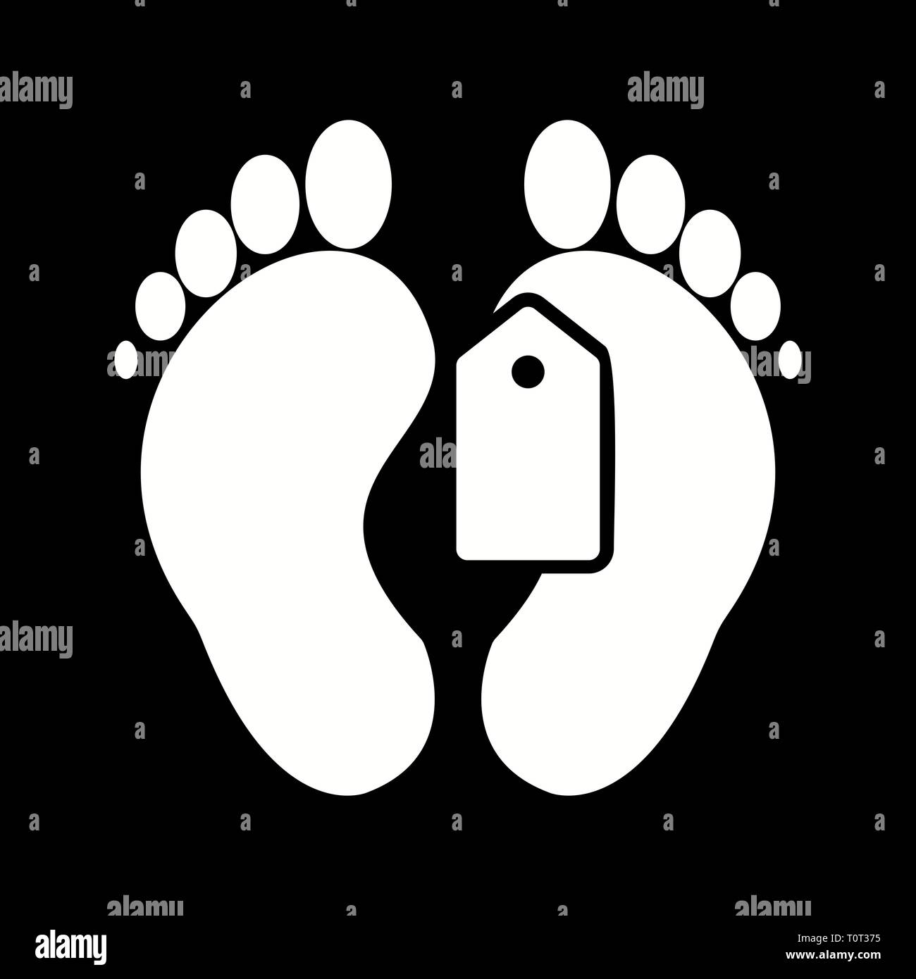 Illustration Toe Tag Icon Stock Photo - Alamy