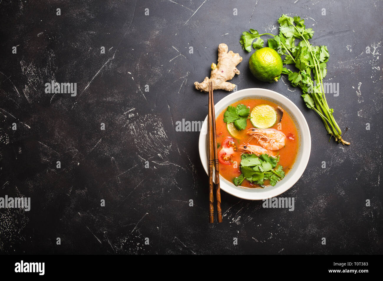 Thai soup tom yum Stock Photo - Alamy