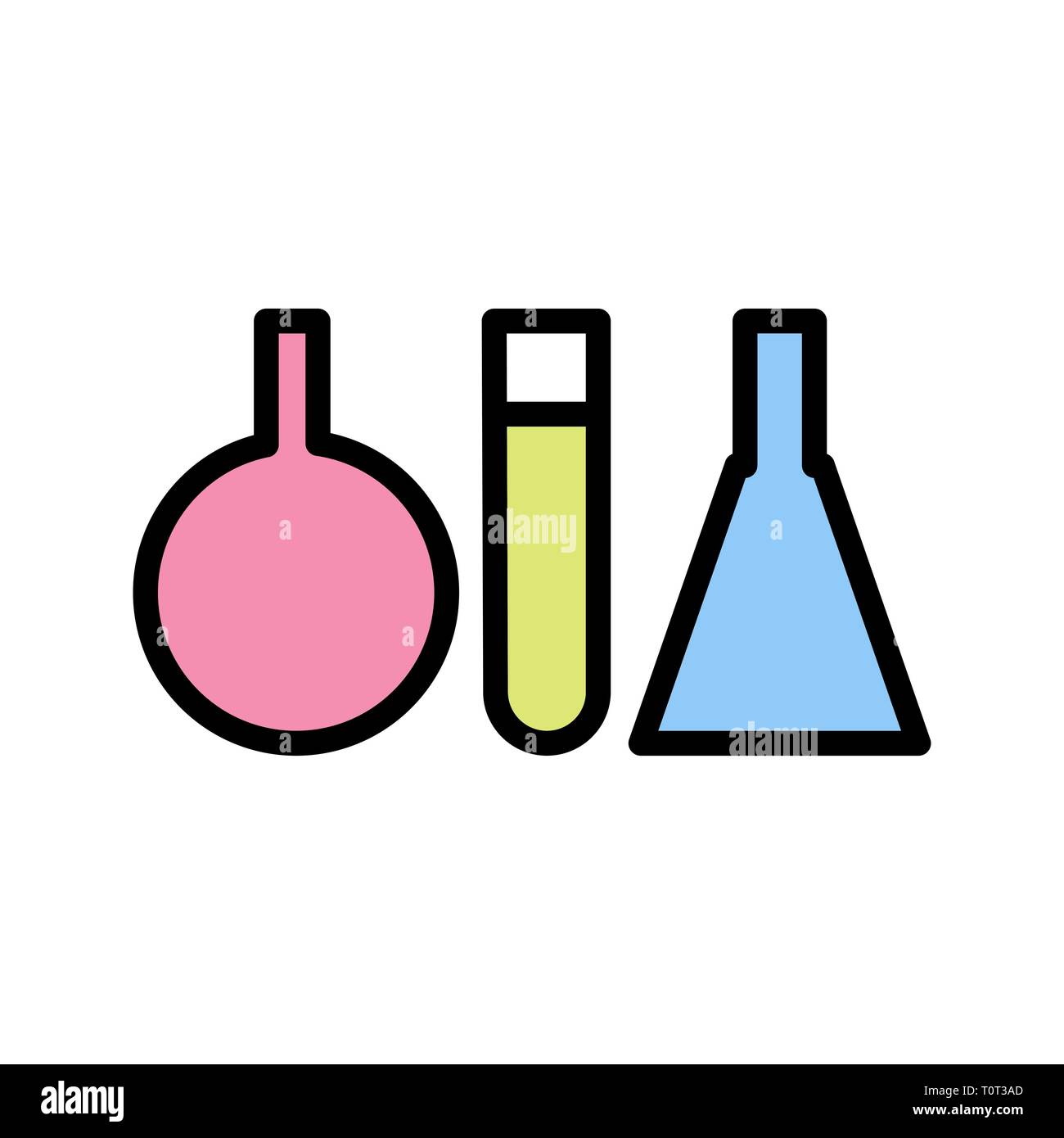 Test tubes icon linear Cut Out Stock Images & Pictures - Alamy