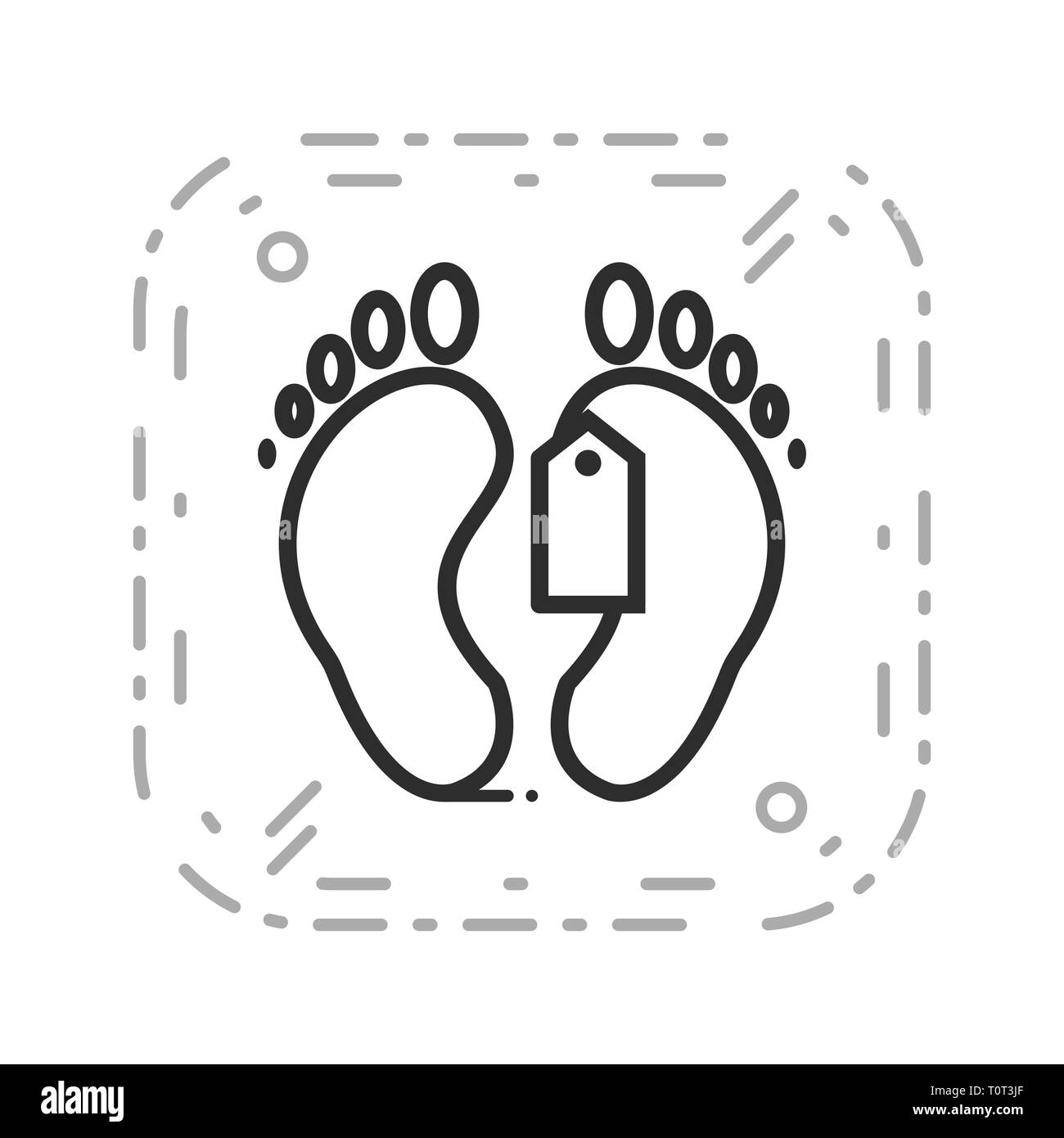 Illustration Toe Tag Icon Stock Photo - Alamy