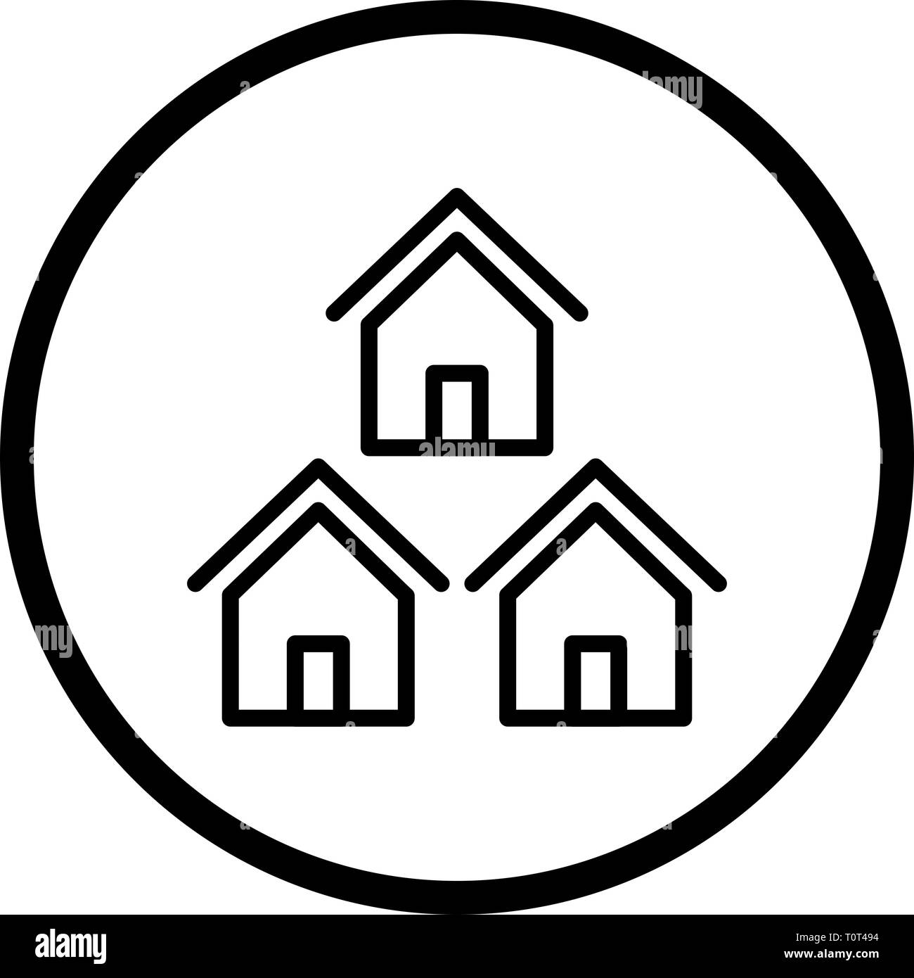 Illustration Neighborhood Icon Stock Photo - Alamy