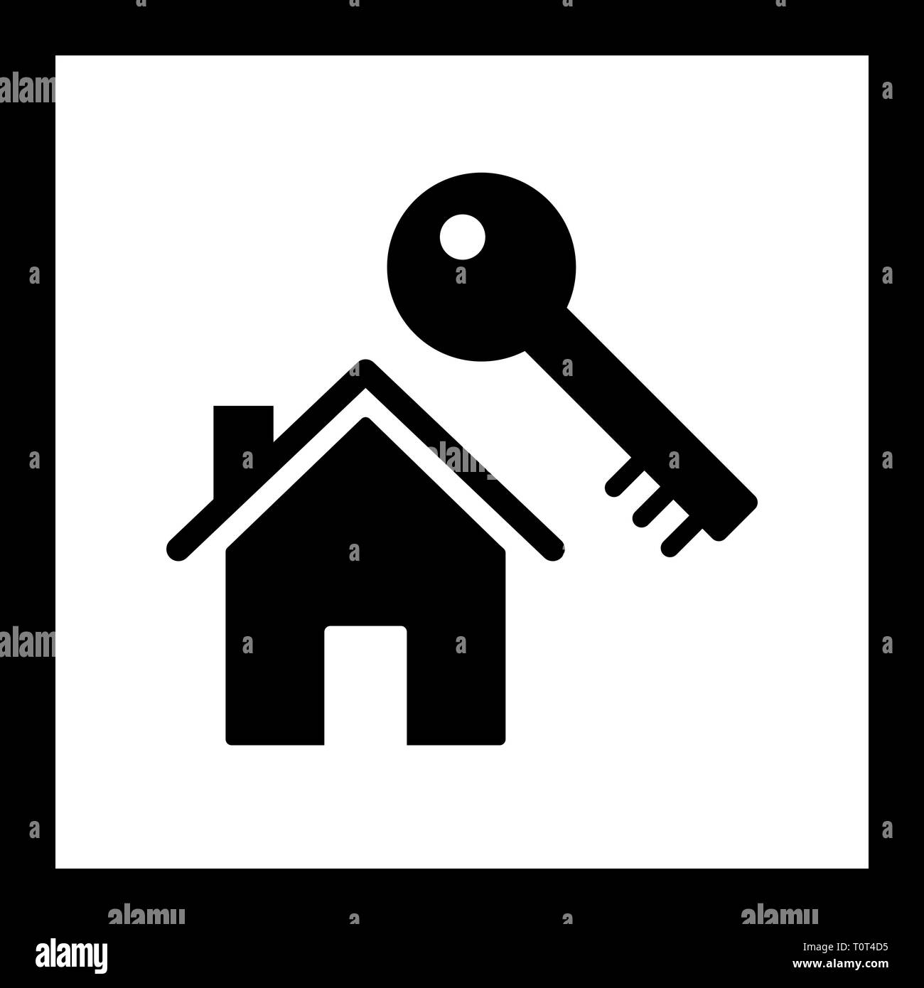 Illustration House Key Icon Stock Photo - Alamy