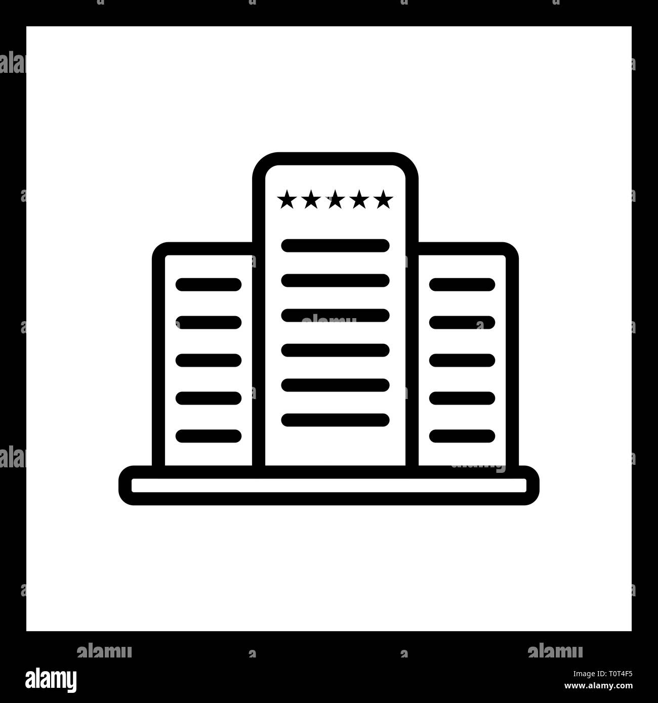 Star hotel icon outline Black and White Stock Photos & Images - Alamy