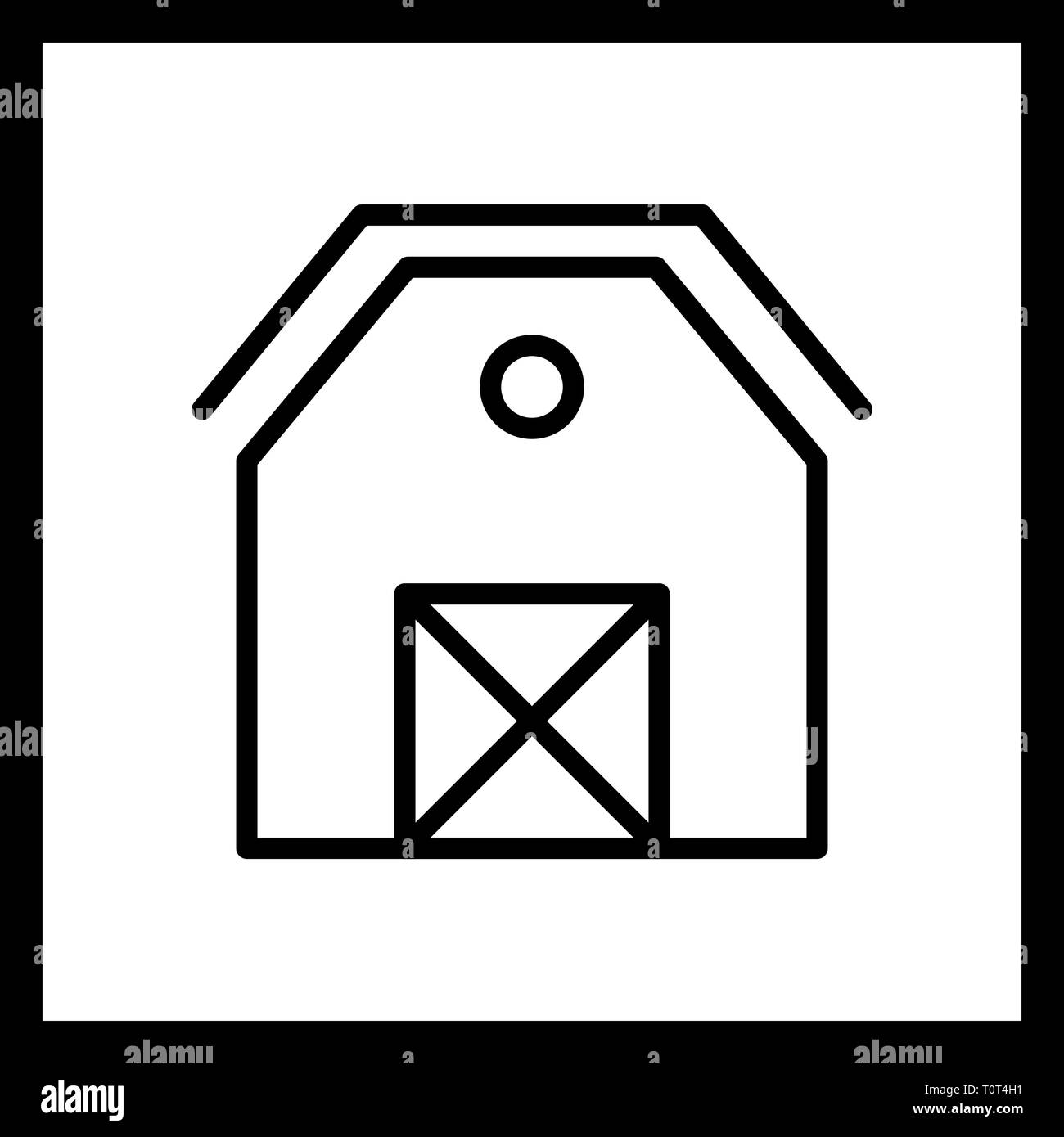 Illustration Barn Icon Stock Photo - Alamy
