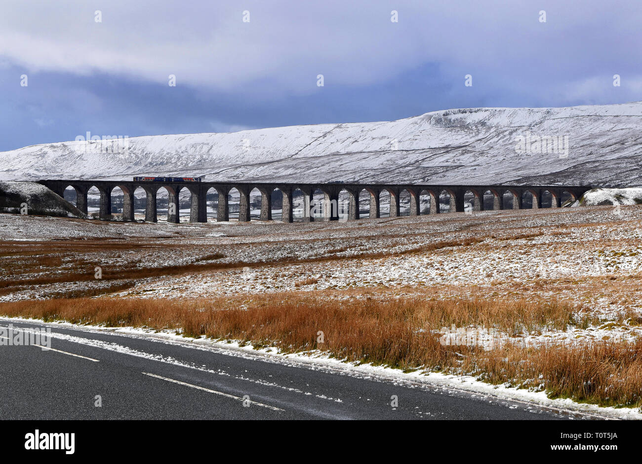 Ribblehead Viaduct with snow Stock Photo - Alamy
