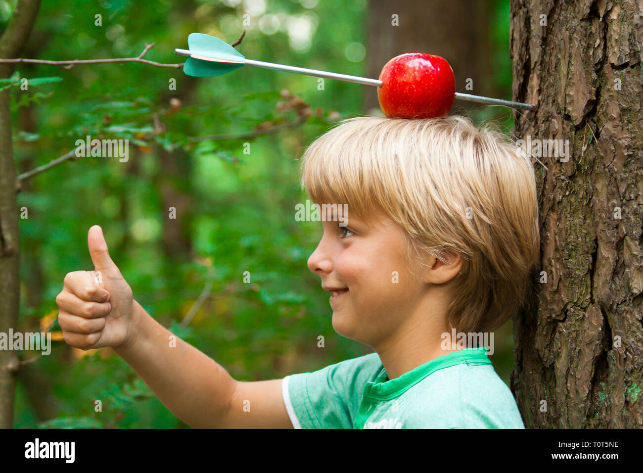 Apple on head arrow hi-res stock photography and images - Alamy