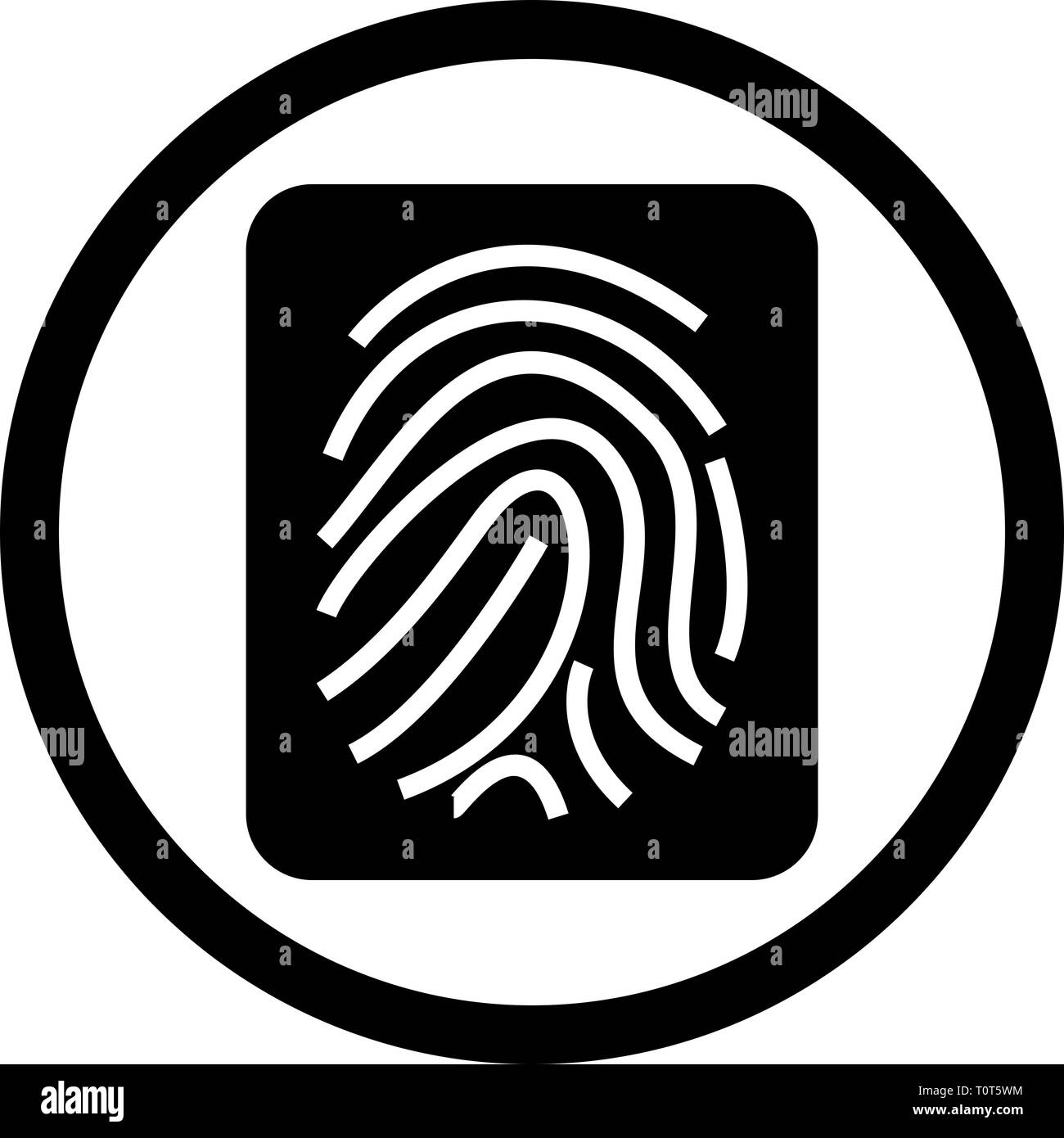 Illustration Finger Print Icon Stock Photo - Alamy