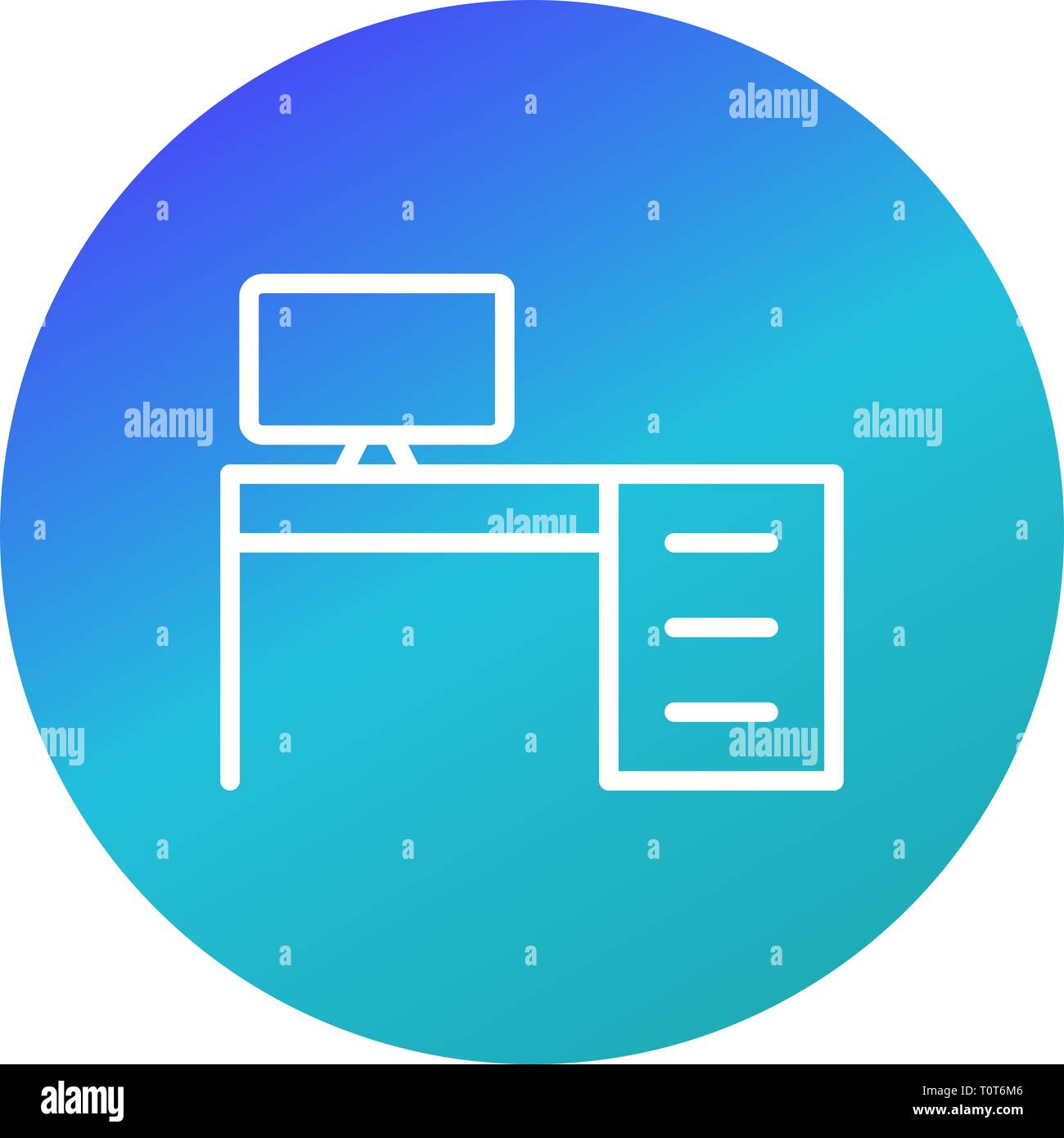 Illustration Office Table Icon Stock Photo - Alamy