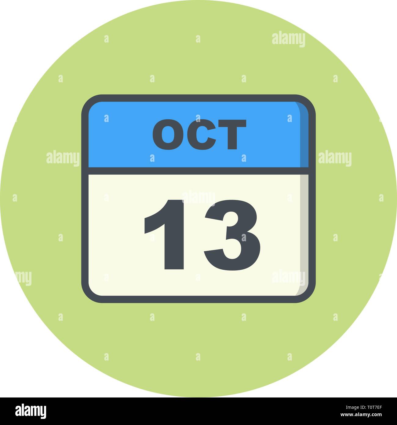 October 13th Date on a Single Day Calendar Stock Photo - Alamy