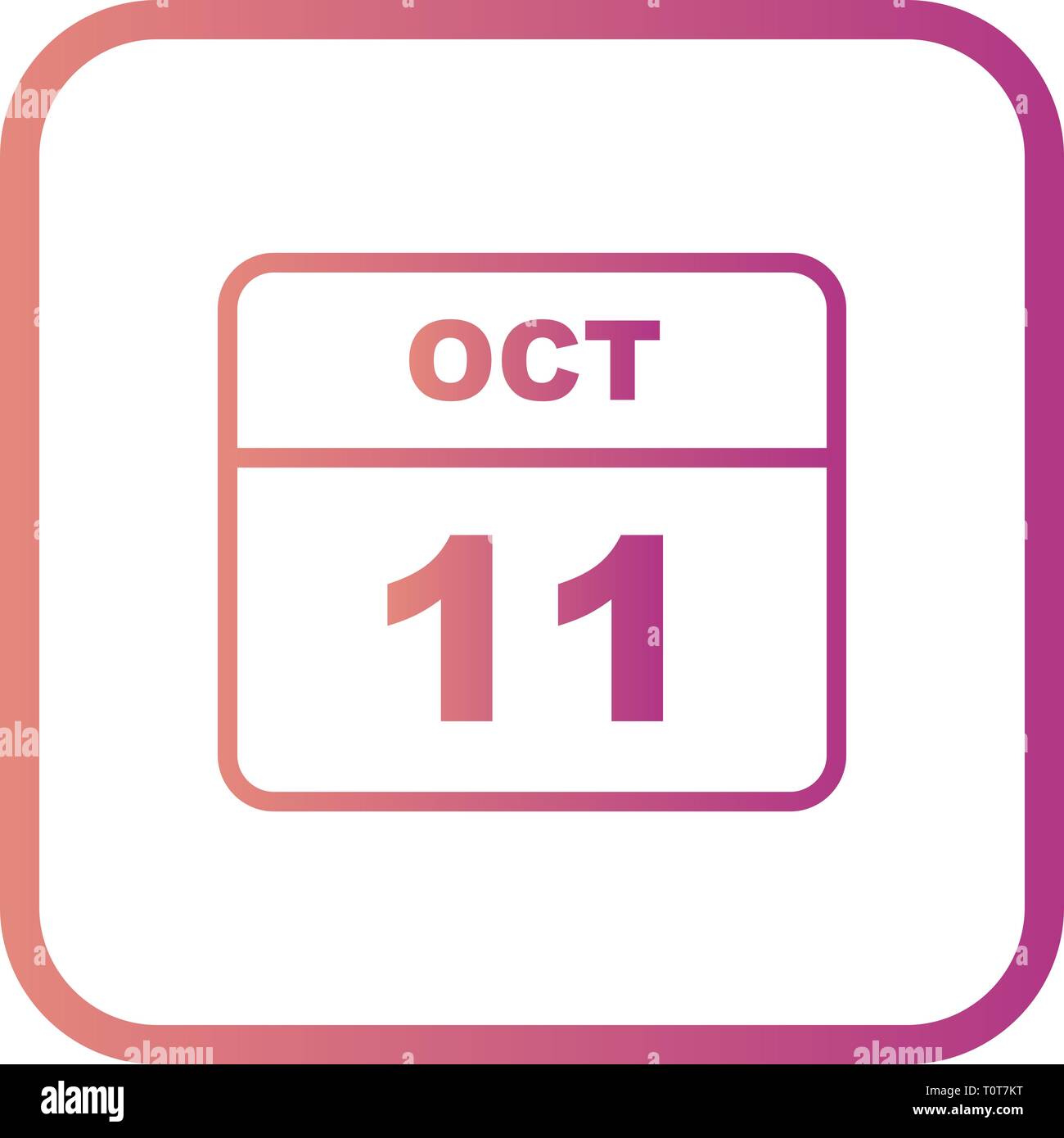 October 11th Date on a Single Day Calendar Stock Photo - Alamy