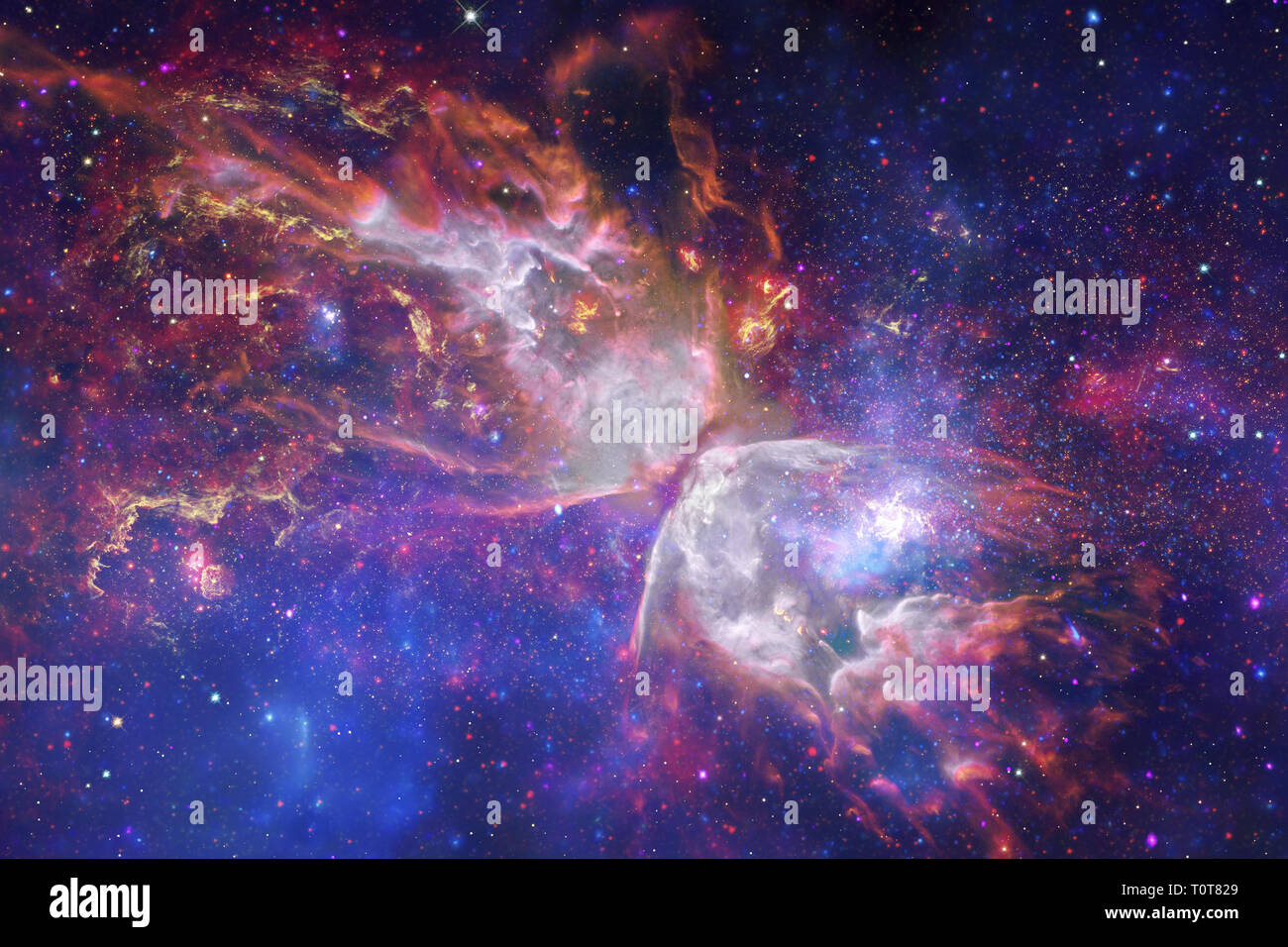 Universe scene with stars and galaxies in deep space showing the beauty ...