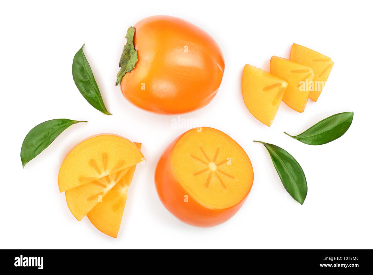 persimmon slice isolated on white background with copy space for your ...