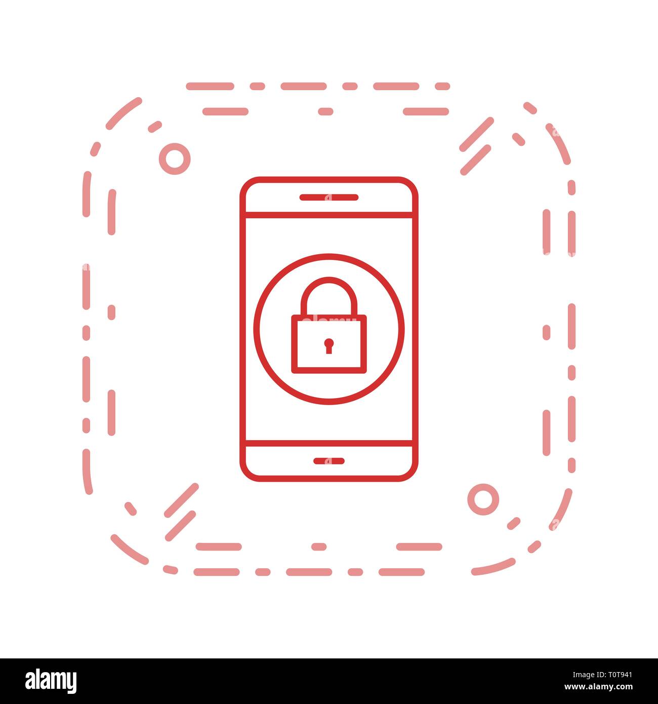 Illustration Lock Mobile Application Icon Stock Photo - Alamy
