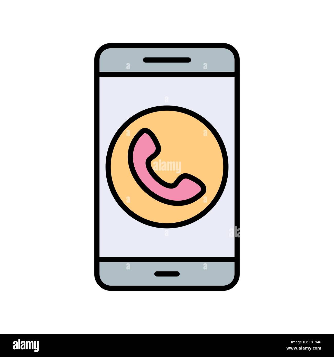 Illustration Call Mobile Application Icon Stock Photo - Alamy