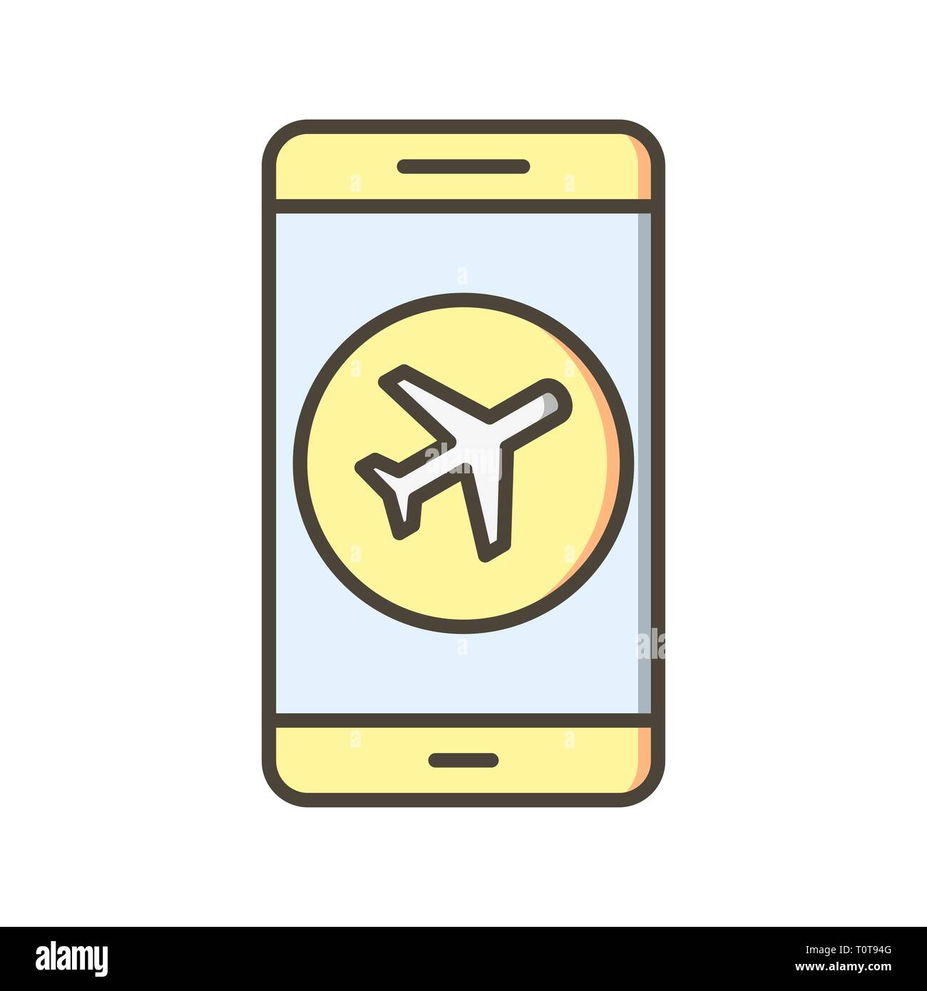 Illustration Airplane Mobile Application Icon Stock Photo - Alamy