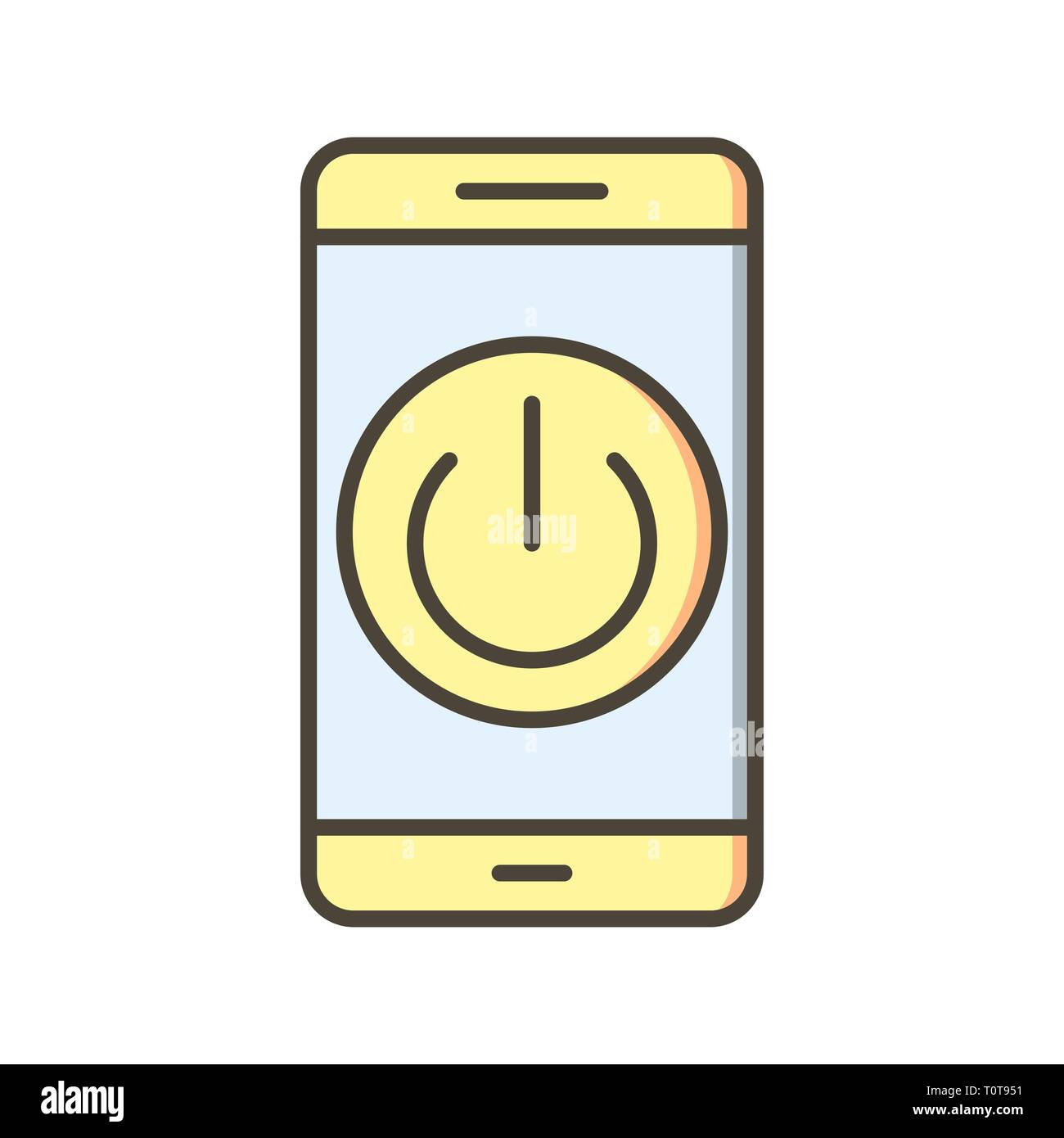 Illustration Power off Mobile Application Icon Stock Photo - Alamy