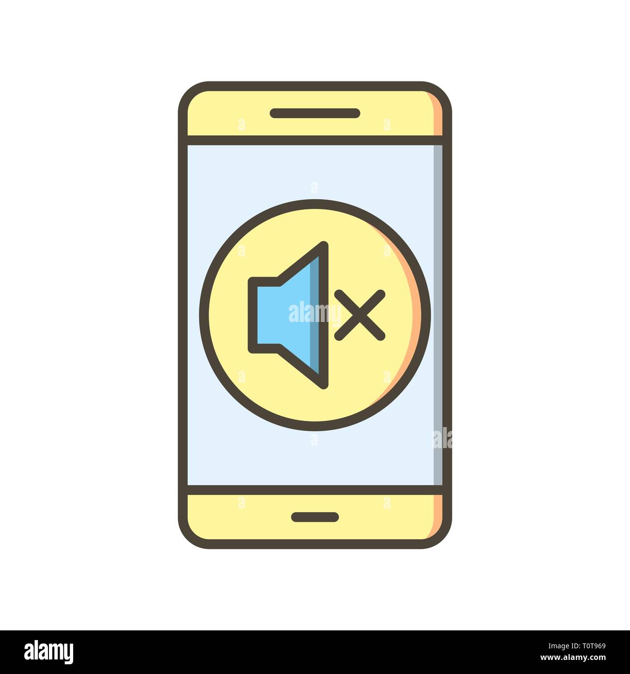Illustration Silent Mobile Application Icon Stock Photo - Alamy