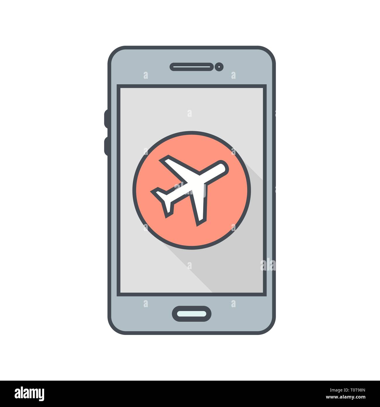Illustration Airplane Mobile Application Icon Stock Photo - Alamy