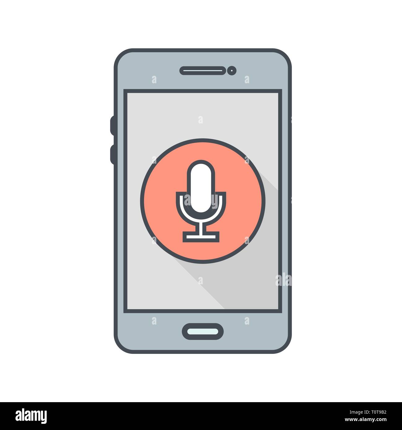 Illustration Microphone Mobile Application Icon Stock Photo - Alamy