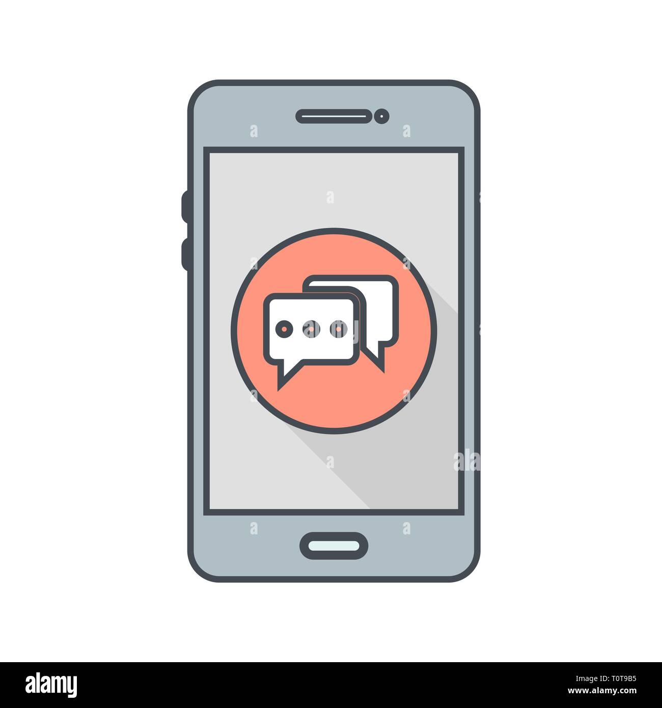 Illustration Conversation Mobile Application Icon Stock Photo - Alamy