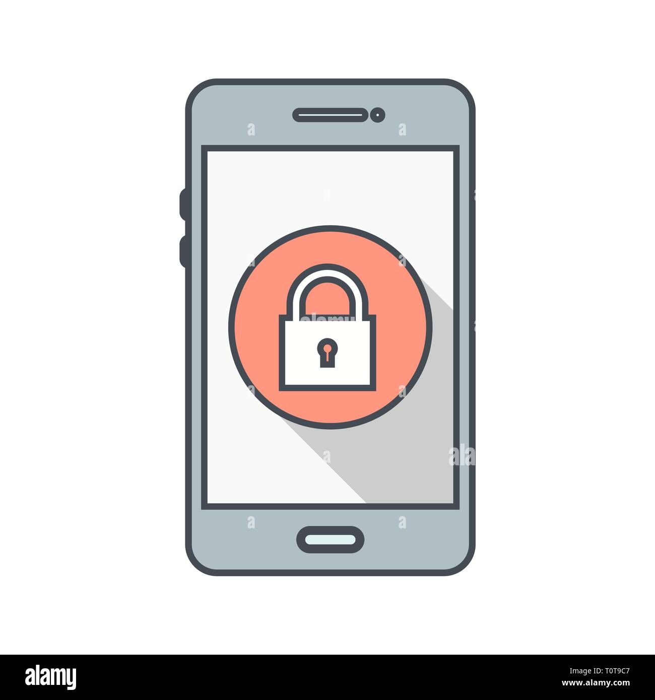 Illustration Lock Mobile Application Icon Stock Photo - Alamy