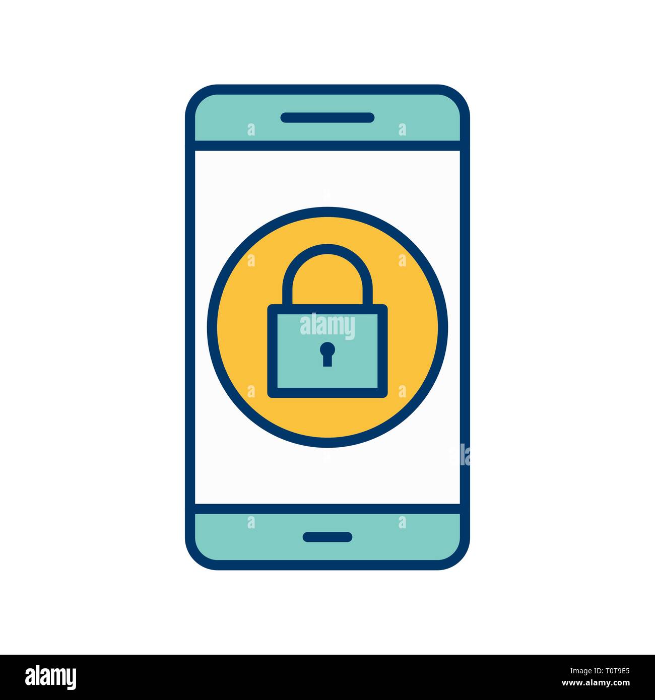 Illustration Lock Mobile Application Icon Stock Photo - Alamy