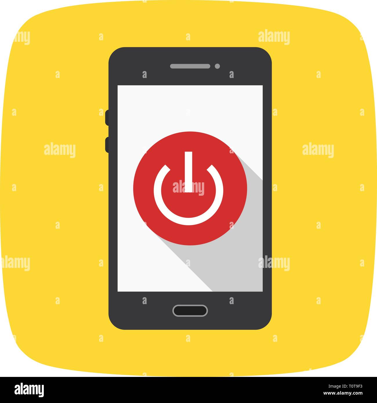 Illustration Power off Mobile Application Icon Stock Photo - Alamy