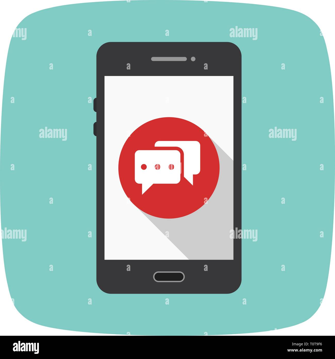 Illustration Conversation Mobile Application Icon Stock Photo - Alamy