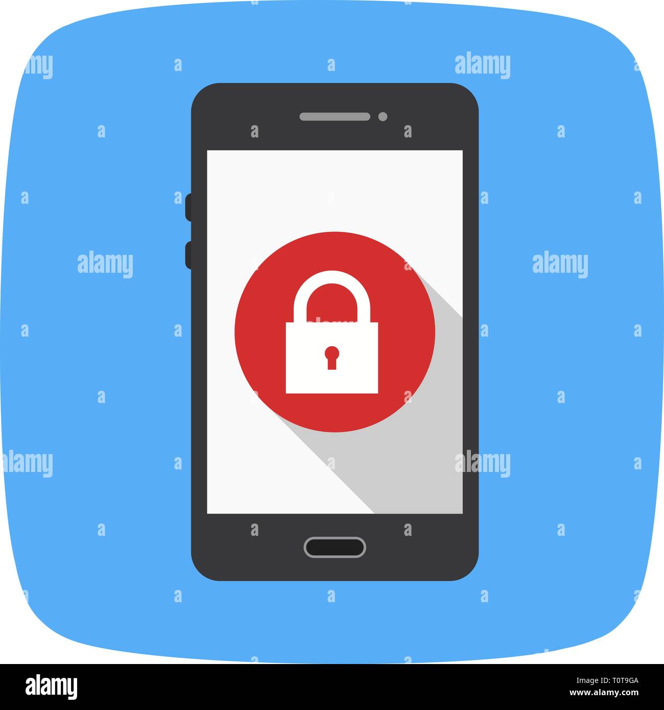 Illustration Lock Mobile Application Icon Stock Photo - Alamy