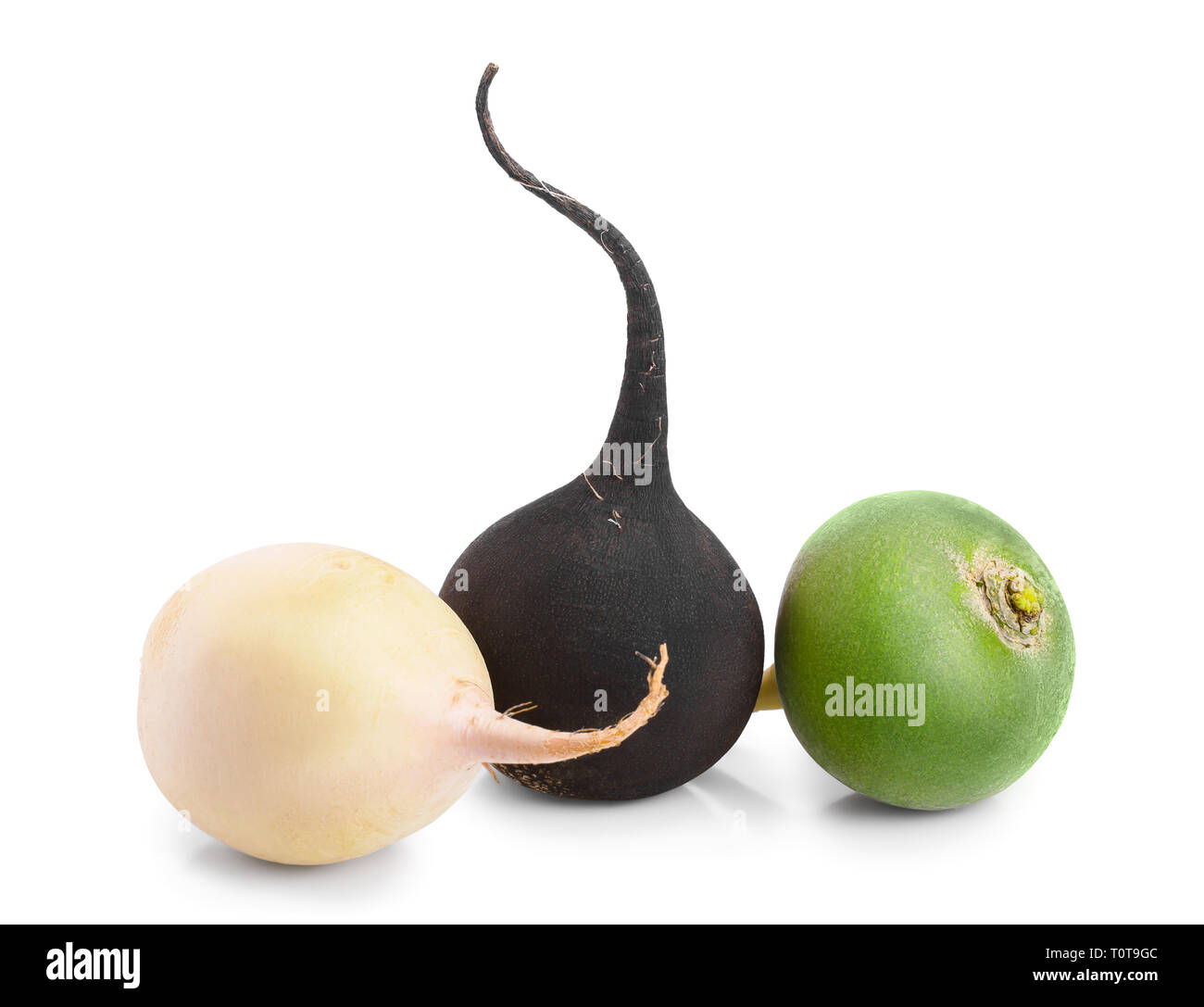 white green and black radish isolated on white background Stock Photo ...