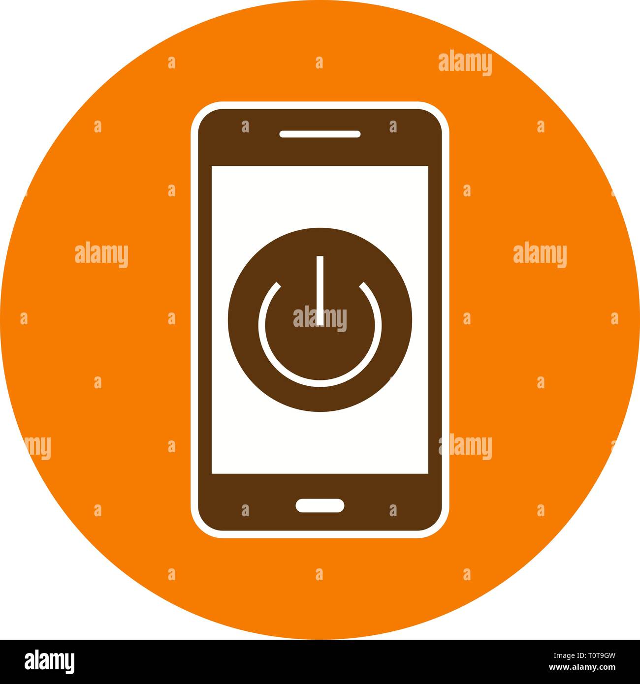 Illustration Power off Mobile Application Icon Stock Photo - Alamy
