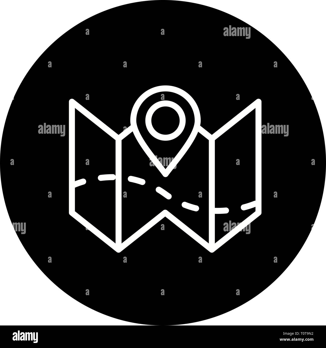 Illustration Plan map Icon Stock Photo - Alamy