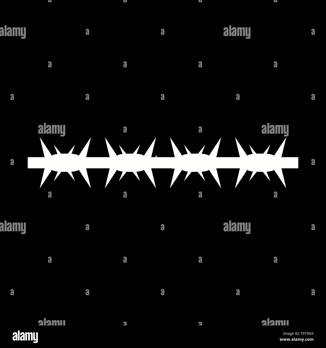 Illustration barbed wire Icon Stock Photo - Alamy