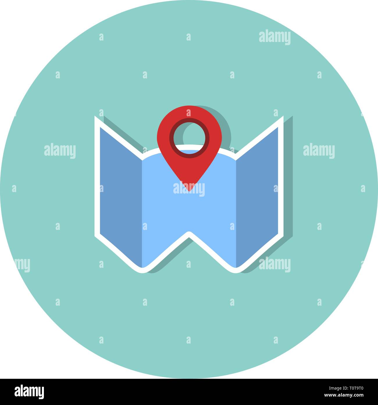 Illustration Plan map Icon Stock Photo - Alamy