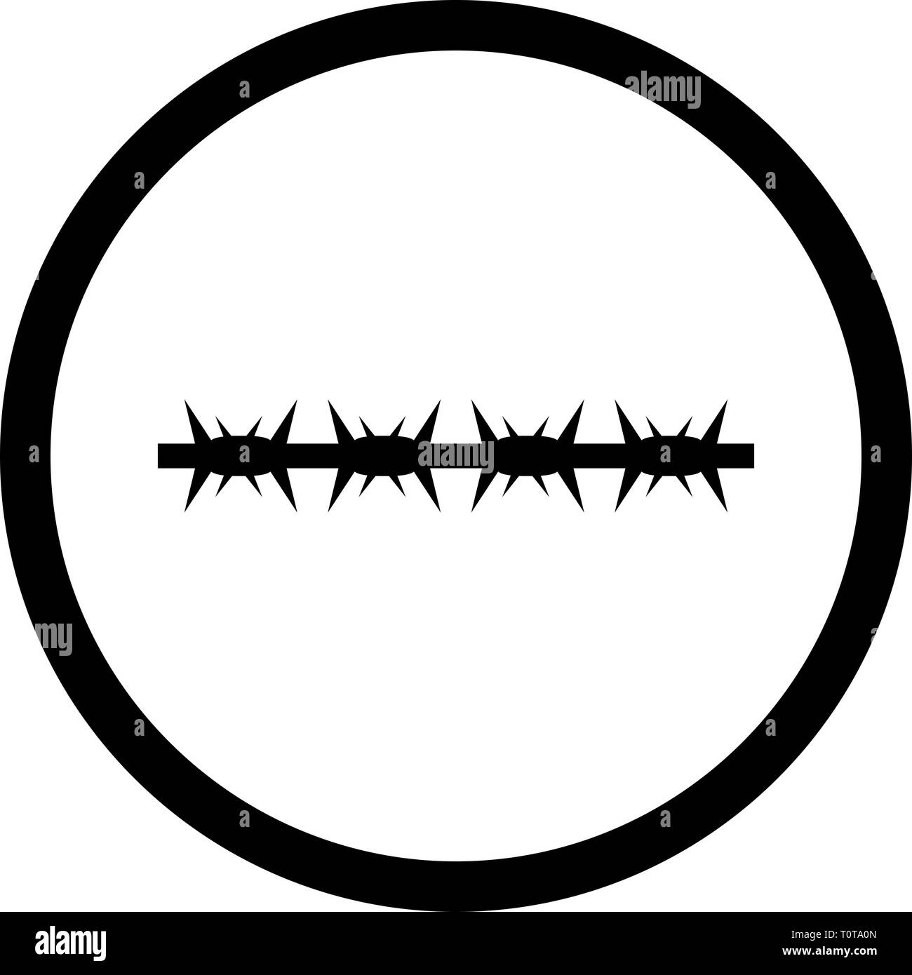 Illustration barbed wire Icon Stock Photo - Alamy