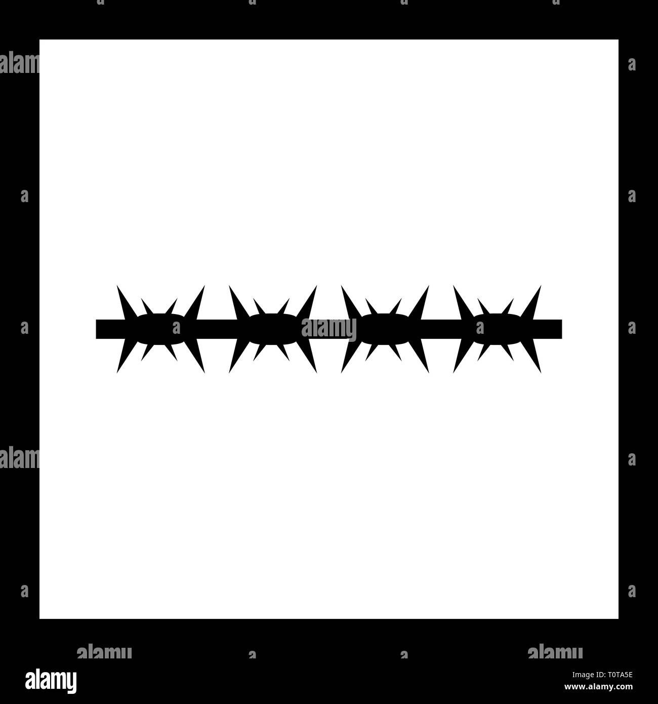 Illustration barbed wire Icon Stock Photo - Alamy