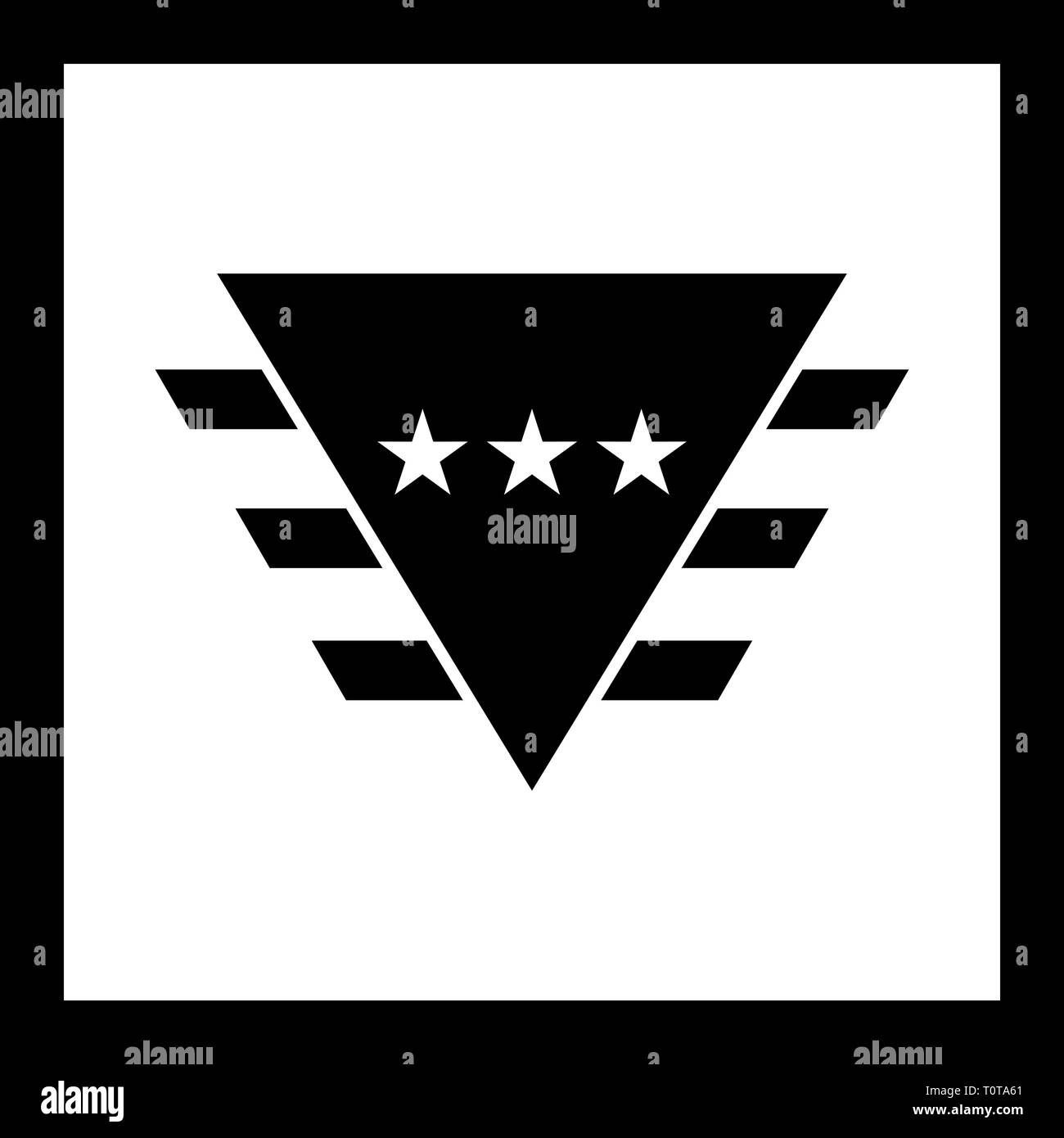 Badge line icon flat Black and White Stock Photos & Images - Alamy