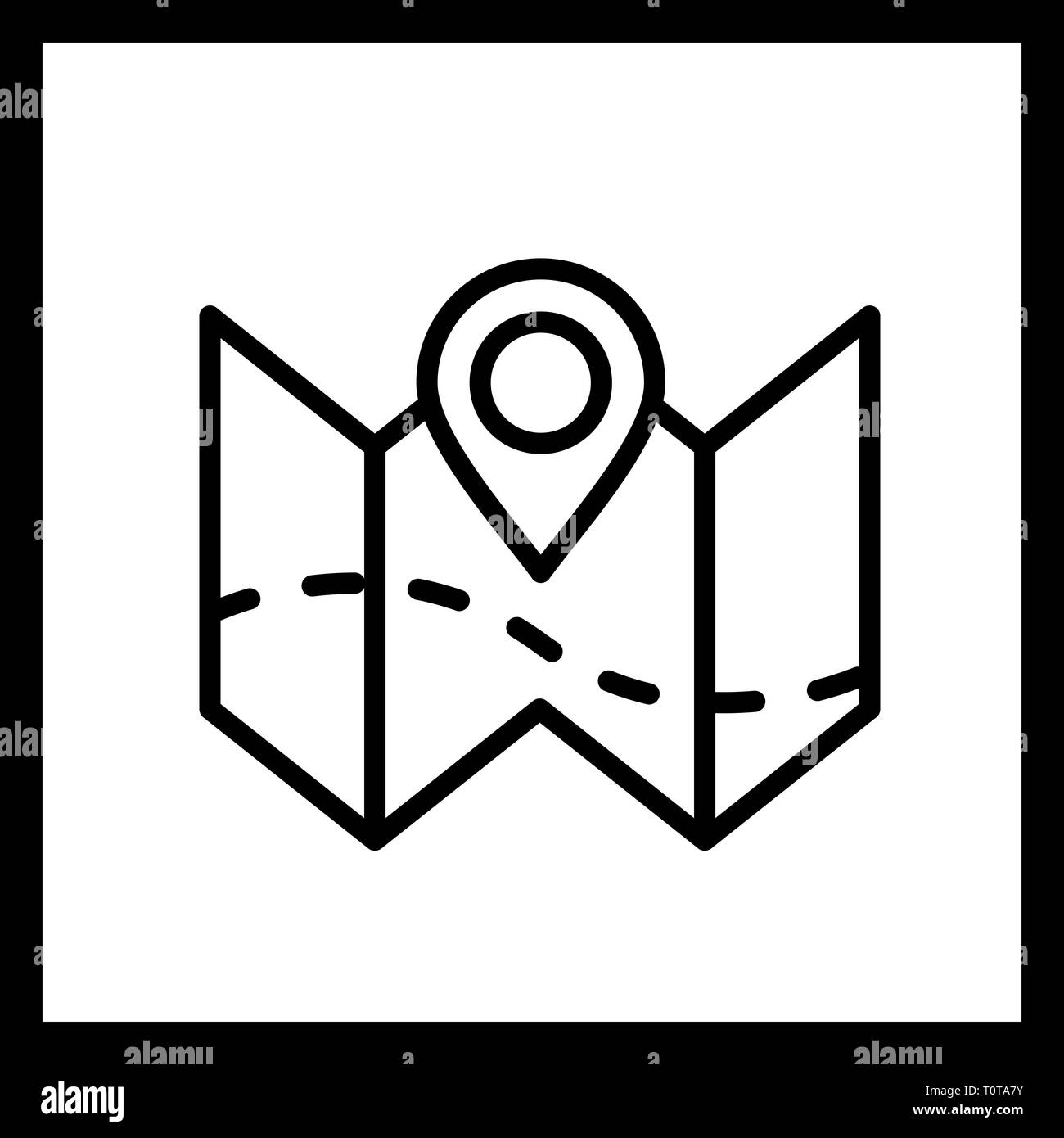 Illustration Plan map Icon Stock Photo - Alamy