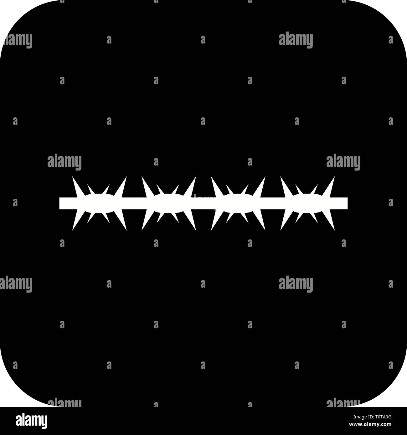 Illustration barbed wire Icon Stock Photo - Alamy