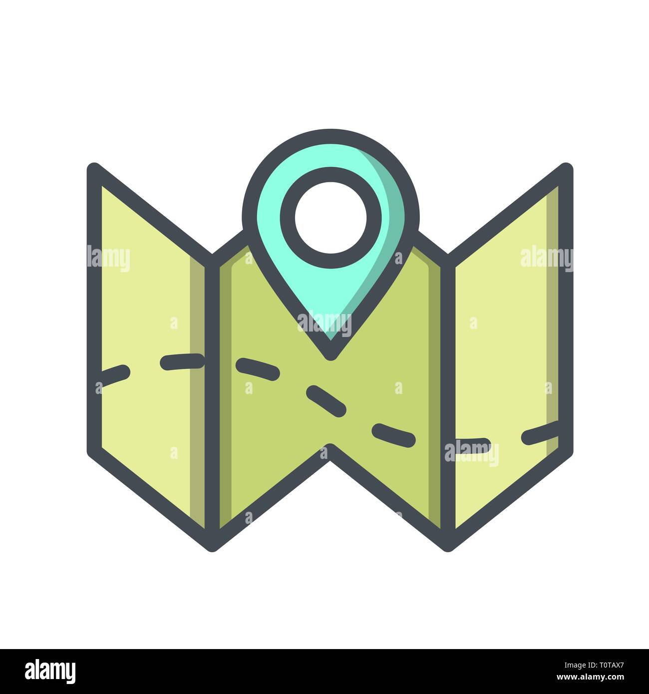 Illustration Plan map Icon Stock Photo - Alamy