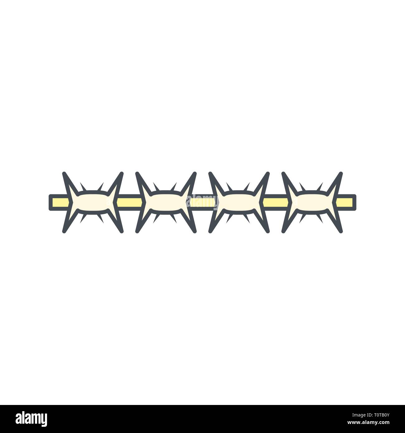 Illustration barbed wire Icon Stock Photo - Alamy