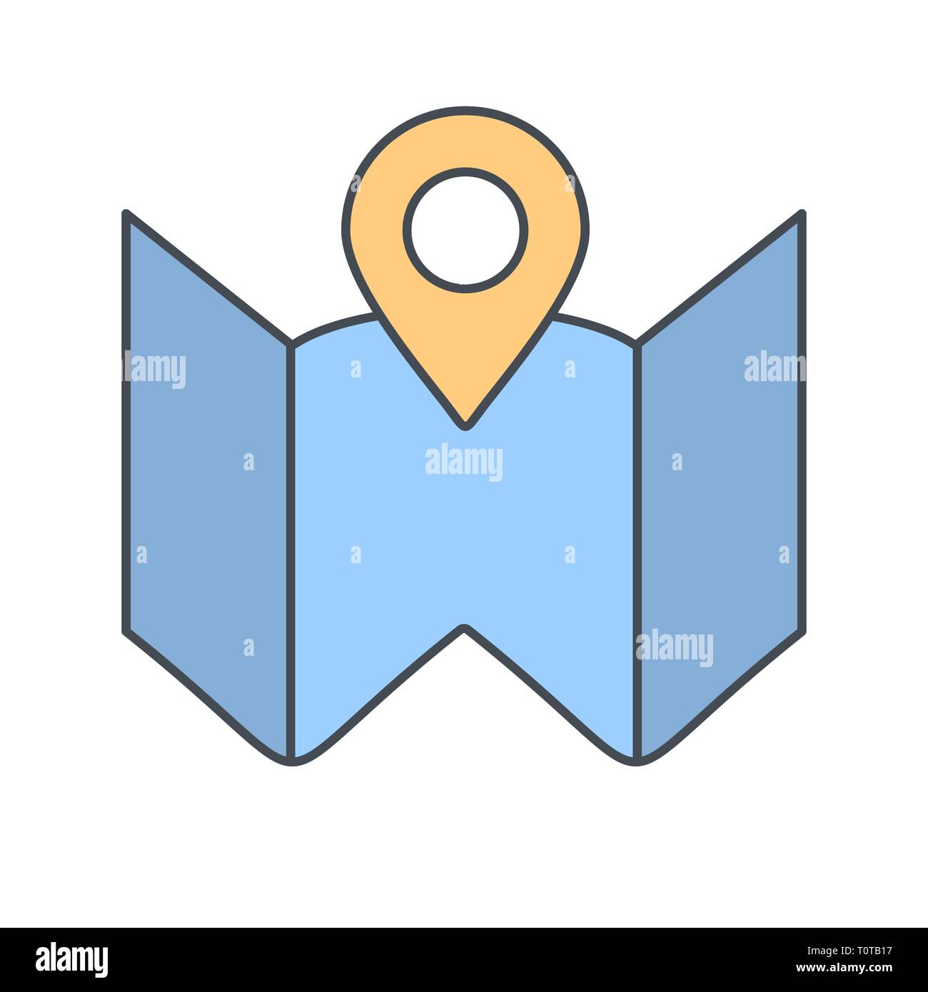 Illustration Plan map Icon Stock Photo - Alamy
