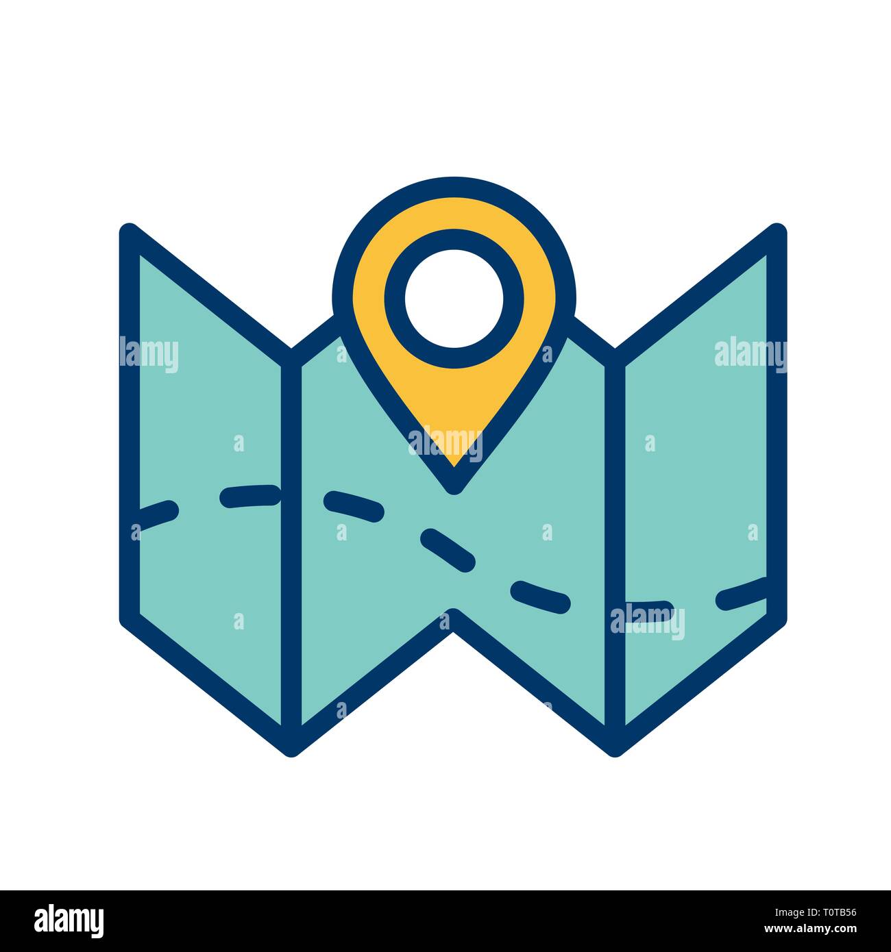 Illustration Plan map Icon Stock Photo - Alamy