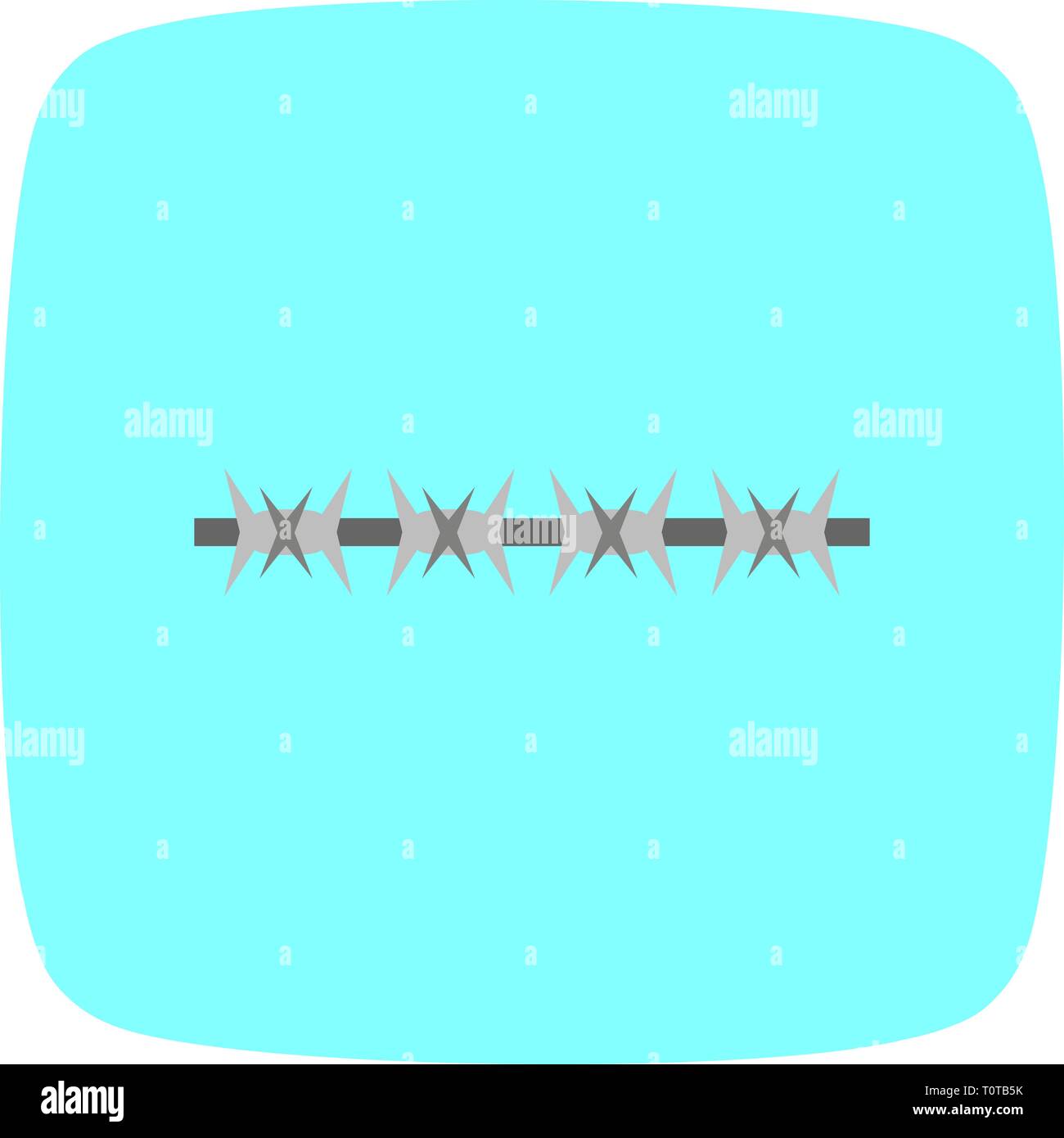 Illustration barbed wire Icon Stock Photo - Alamy