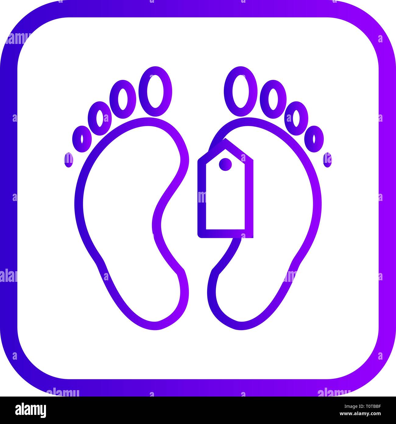 Illustration Toe Tag Icon Stock Photo - Alamy