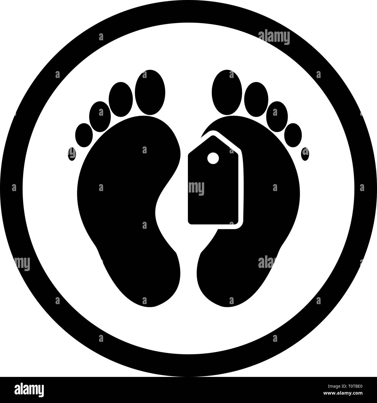 Illustration Toe Tag Icon Stock Photo - Alamy