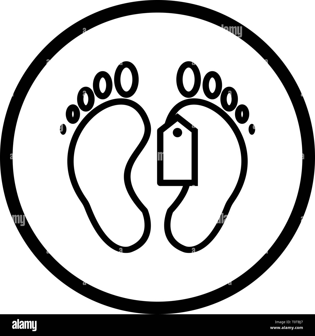 Illustration Toe Tag Icon Stock Photo - Alamy