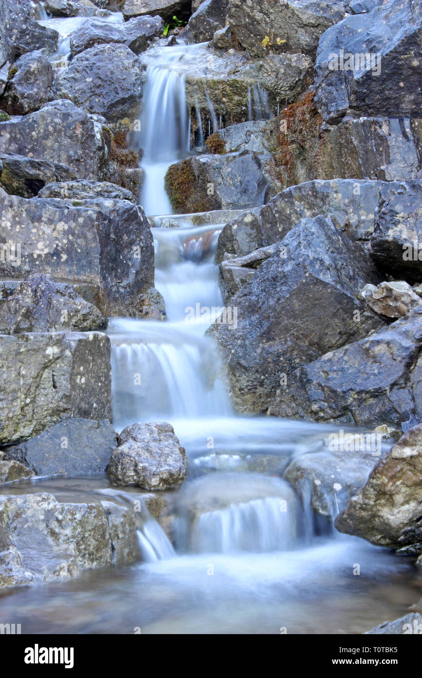 Cascading water over limestone rocks hi-res stock photography and ...