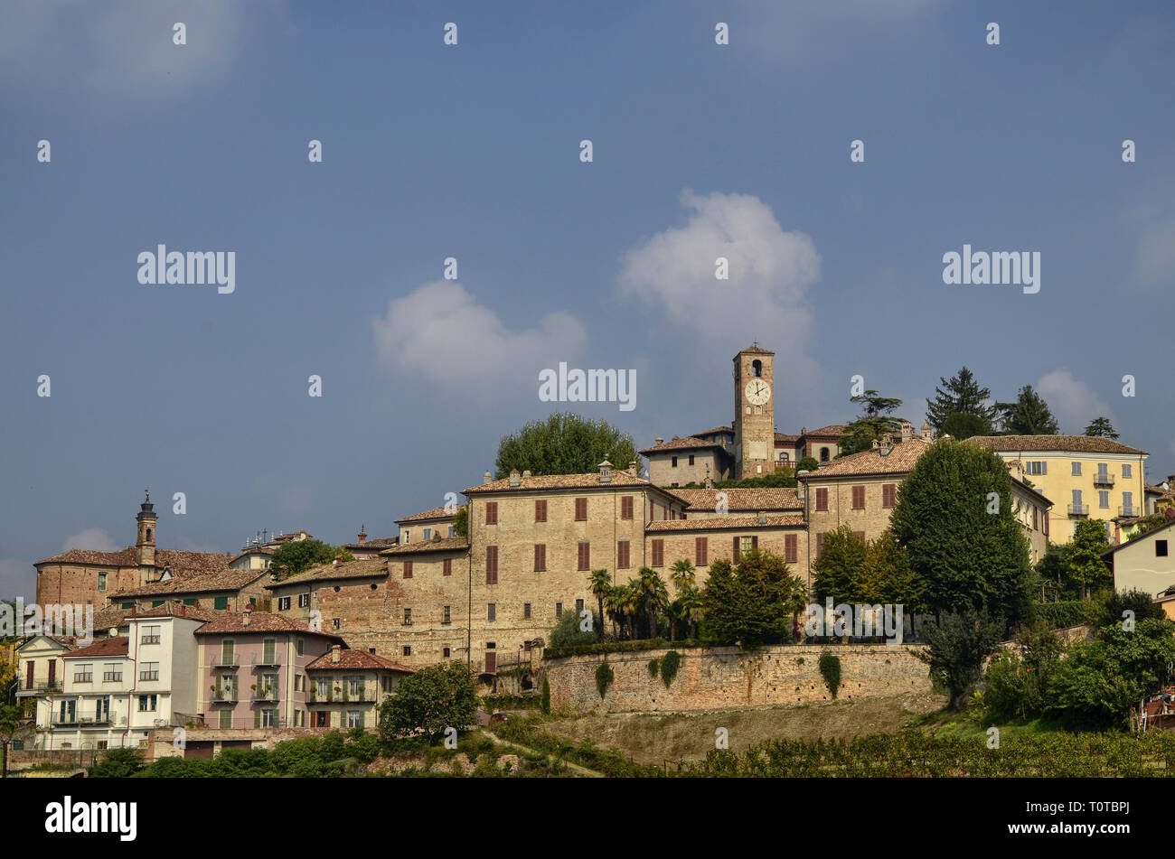 Neive, Italy. October 2018. Going up towards the village the view is ...